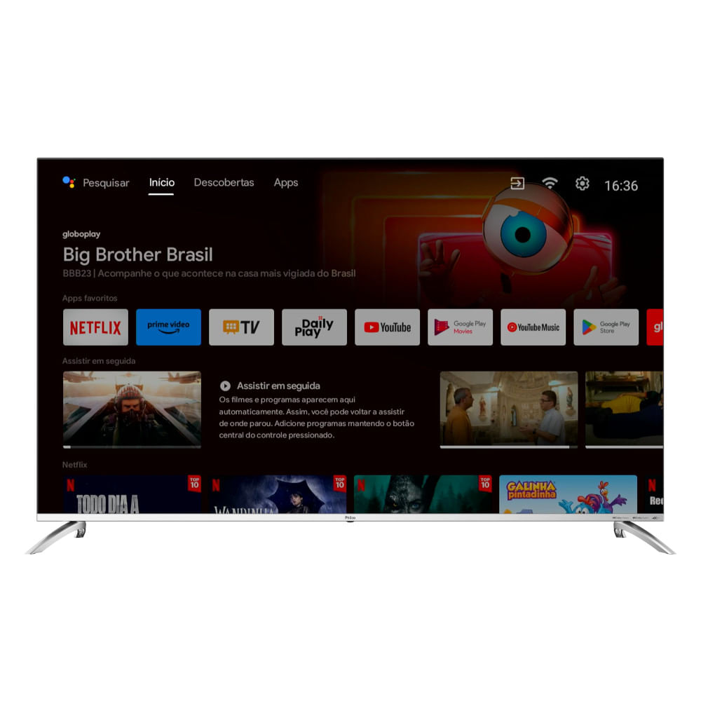 Smart TV 58" Philco Android TV 4K Led PTV58G7PAGCSBL