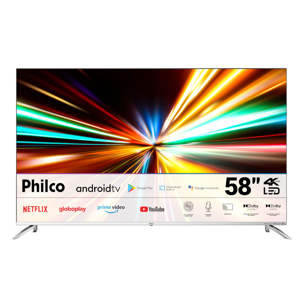 Smart TV 58" Philco Android TV 4K Led PTV58G7PAGCSBL