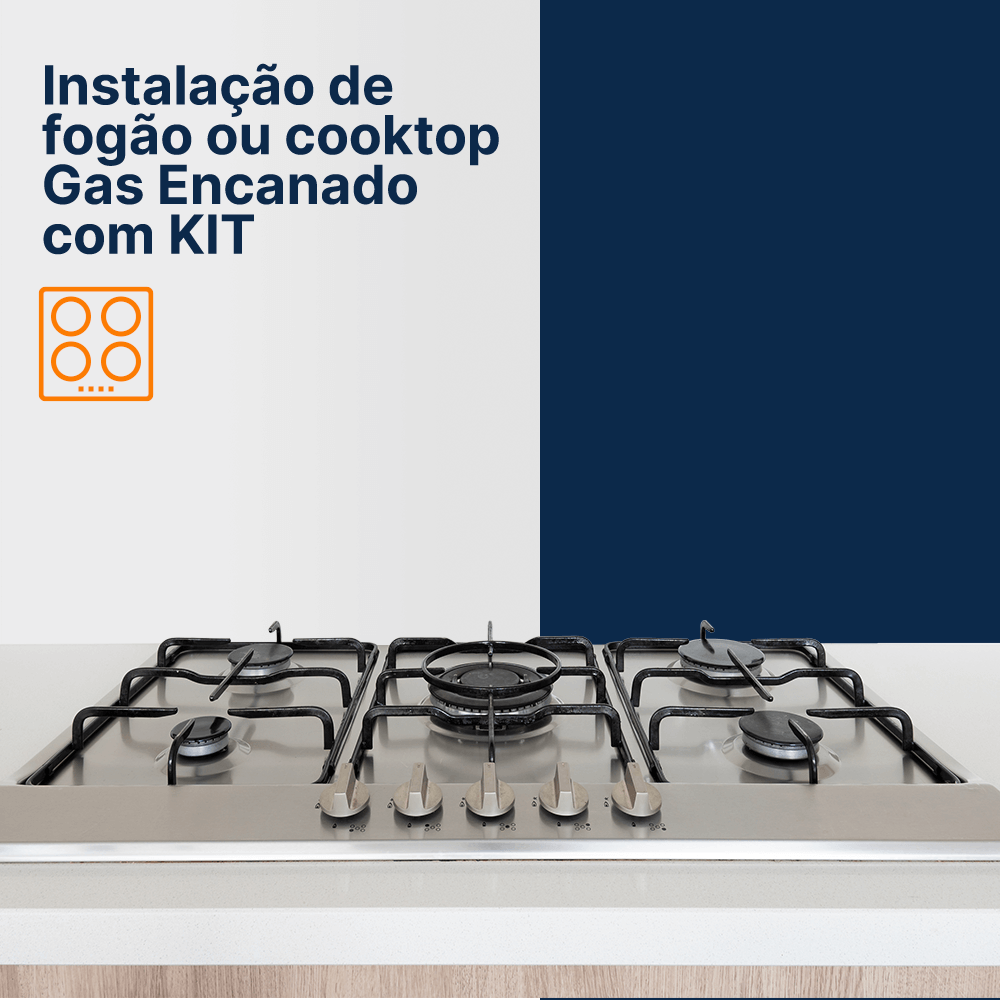 Instalação de Fogão ou Cooktop Gás Encanado com Kit