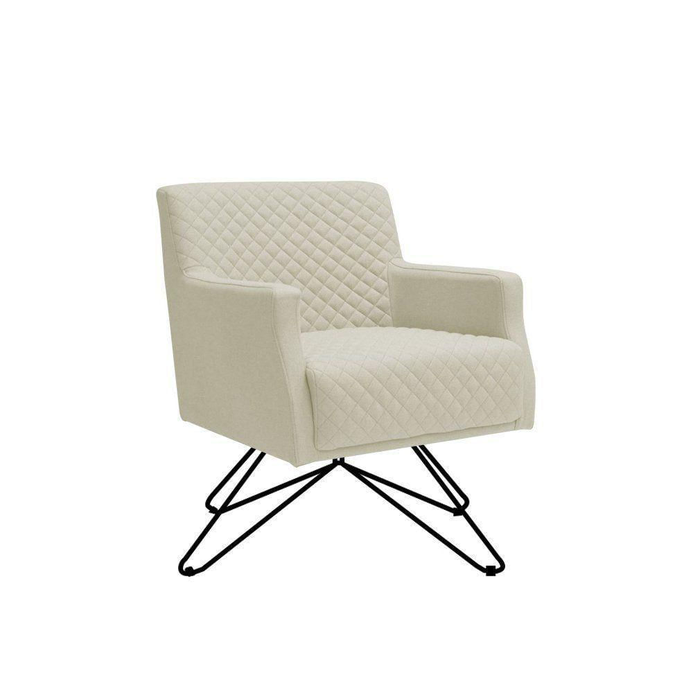 Poltrona Decorativa Nagoya Base Orby Veludo Bege G15 - Gran Belo ...