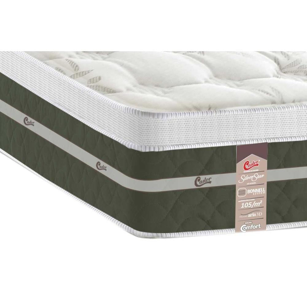 Cama Box King: Colchão Molas Bonnel Castor Silver Star Air + Base Crc ...
