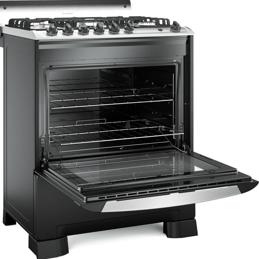 Fogão Mueller 5 Bocas Decorato Gourmet Preto Fosco Com Timer E Tripla ...