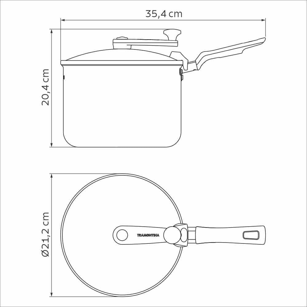 Pipoqueira Loreto Antiaderente Starflon 20cm 3,5l Tramontina Cor ...