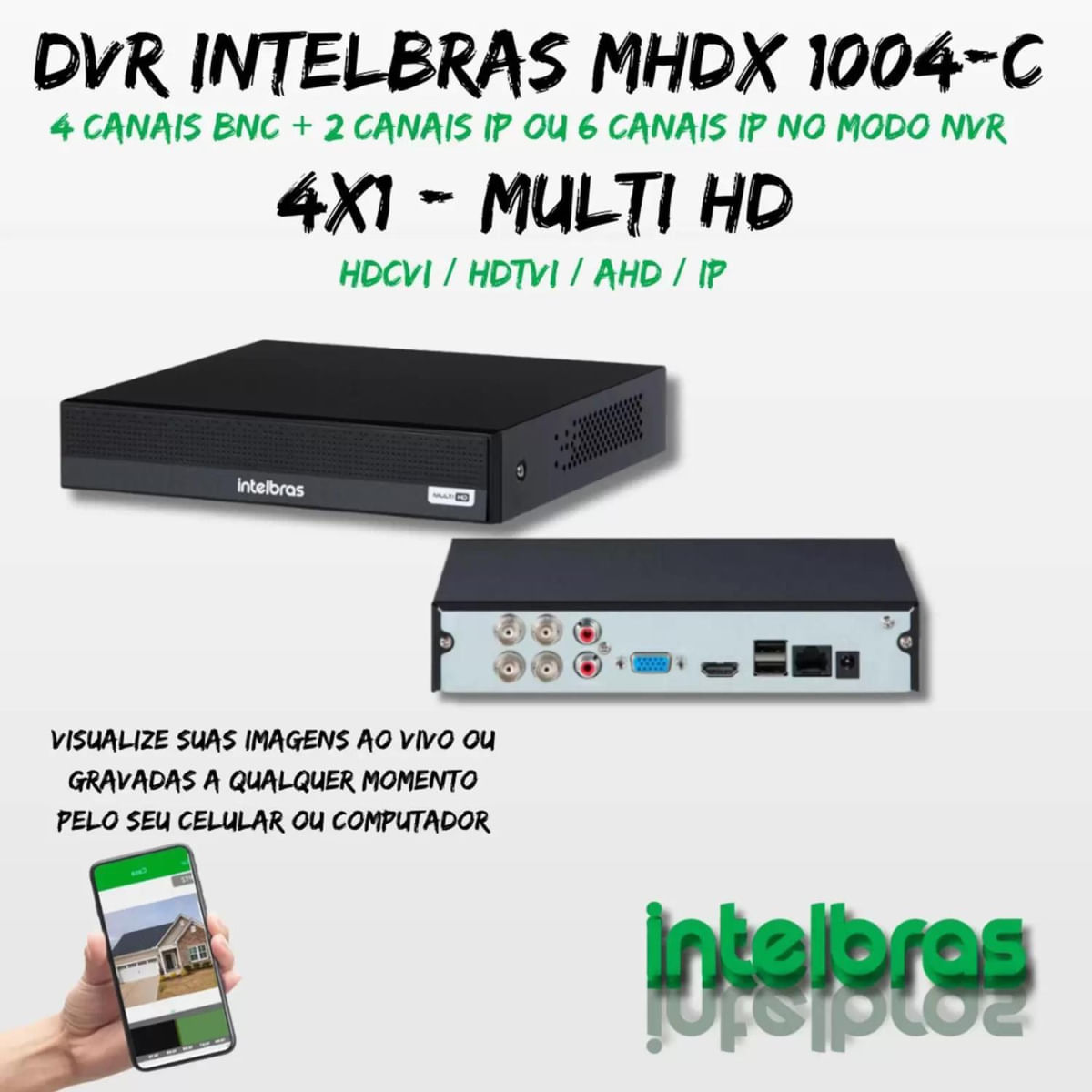 Kit Intelbras 4 Cameras 1120b Full Color, Dvr Mhdx 1004c HD 1tb - Angeloni Eletro
