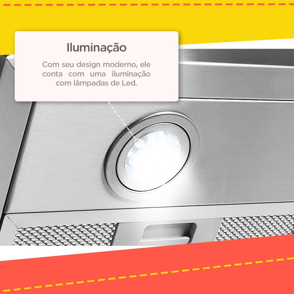 Coifa De Parede 90cm Vidro Curvo Duto Slim Fogatti - Inox - Angeloni Eletro