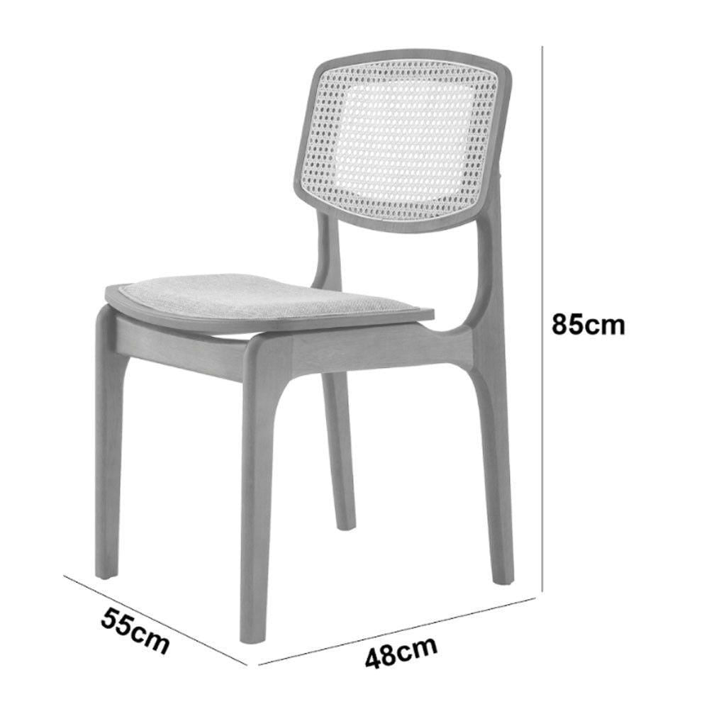 Conjunto Com 2 Cadeiras Malta Premium Em Moderna Mobília Linho Palha-cinam.imbuia - Angeloni Eletro