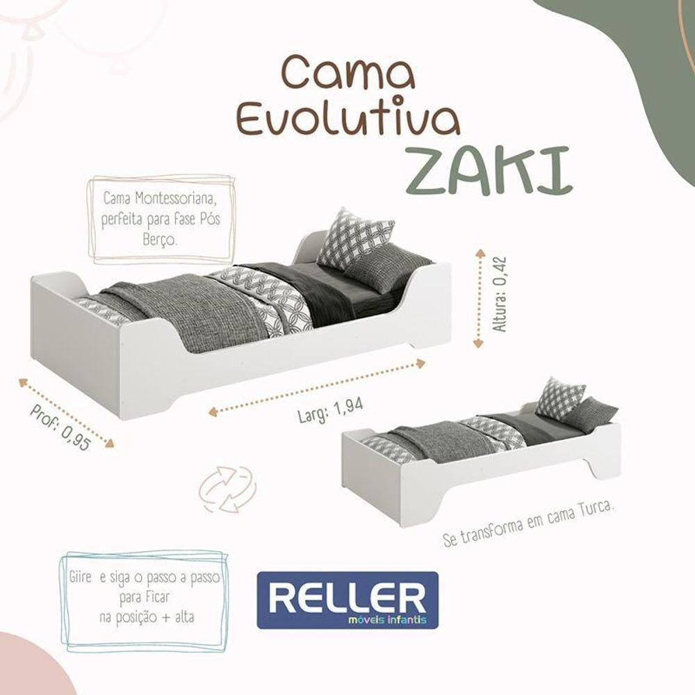 Cama Evolutiva 2 Em 1 Zaki Areia Fosco Com Proteção Lateral Lisa Reller ...