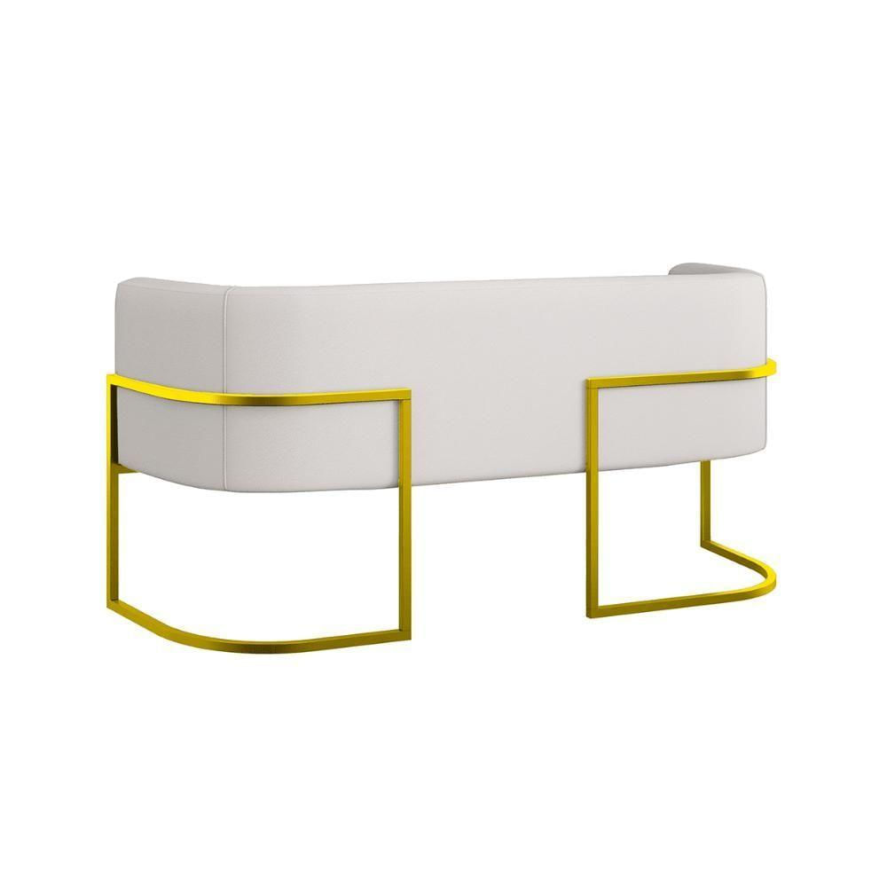 Kit Sofá 2 Lugares + 2 Poltronas Corino Gold Bege - Angeloni Eletro