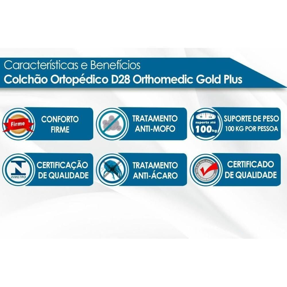 Conjunto Box Queen Colchão Anatômico Paropas D28 Orthomedic Gold Plus ...