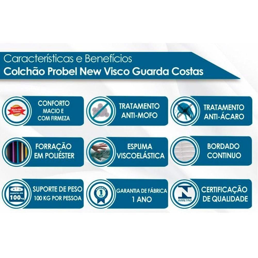 Conjunto Box Baú Queen: Colchão Espuma Probel Viscoelástico Guarda ...