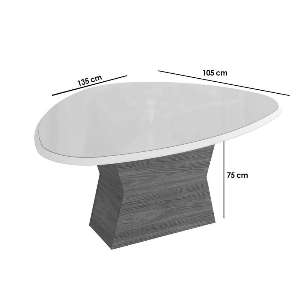 Mesa Para Cozinha Tília Com Tampo Madeirado Com Vidro 105x135cm ...