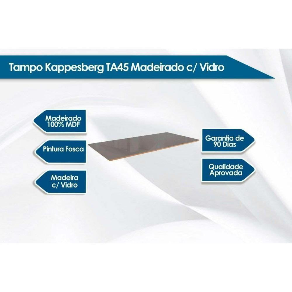 Mesa Para Cozinha Graviola Com Tampo Madeirado Com Vidro 90x180cm ...