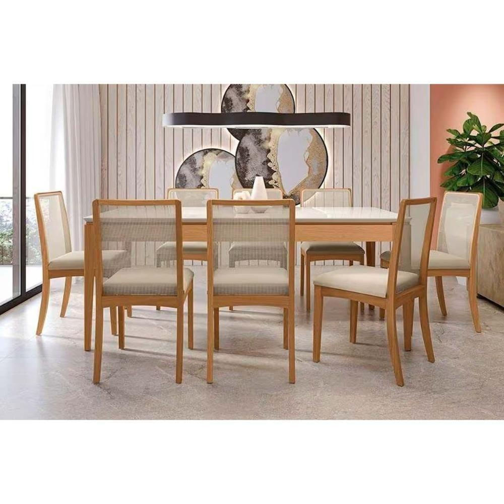 Mesa Para Cozinha Mira Madeira Maciça Com Tampo Madeirado Com Vidro ...