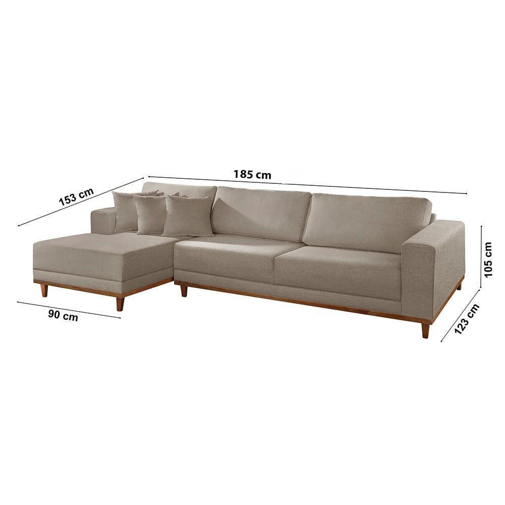 Sofá Cronos 185cm Chaise Lado Esquerdo Meu Sofá Online B002 Veludo ...