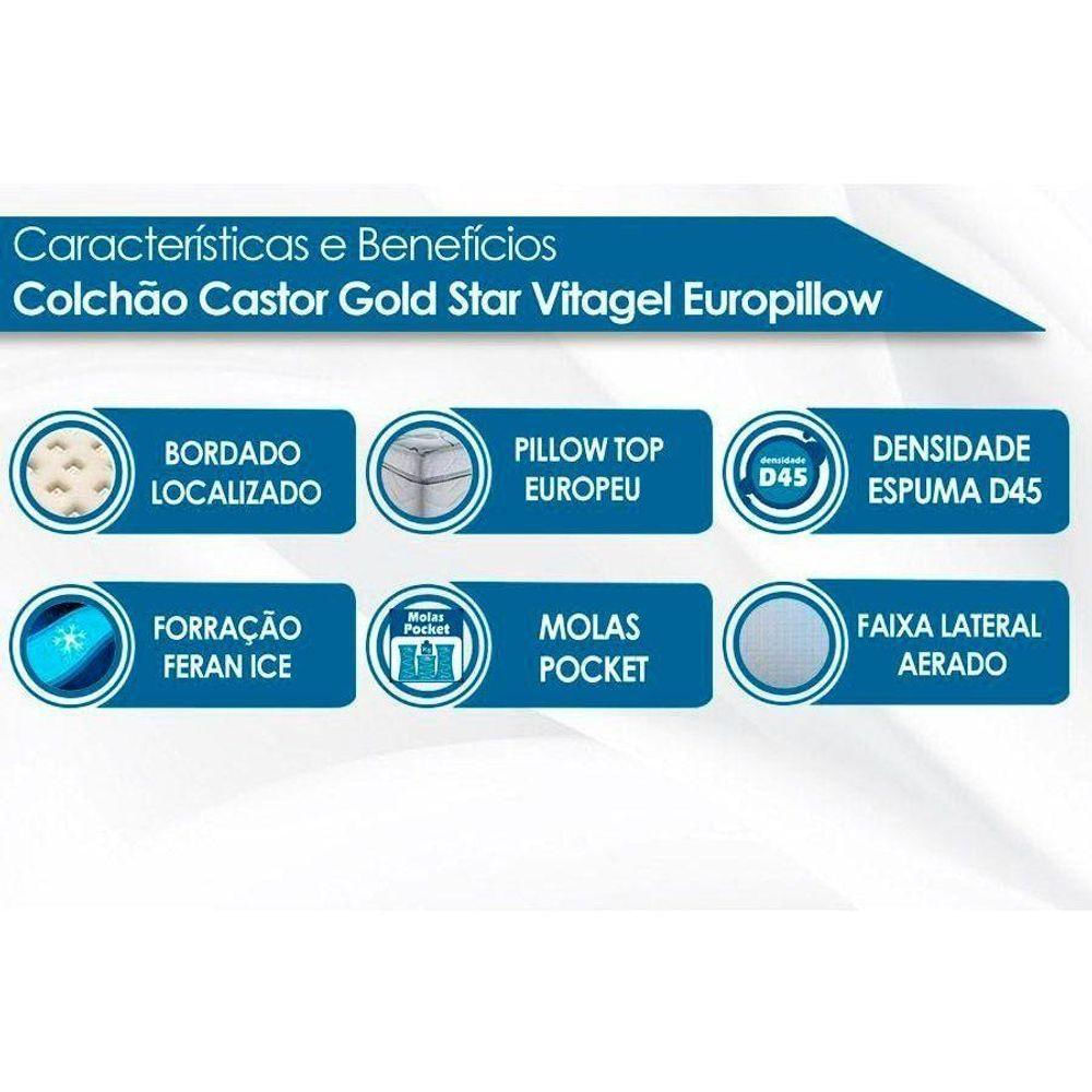 Colchão Solteirão Espuma Visco Gel Molas Ensacadas Pocket Gold Star ...