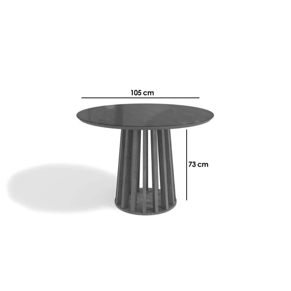 Mesa Para Cozinha Lavanda Com Tampo Madeirado Com Vidro 105x105cm ...