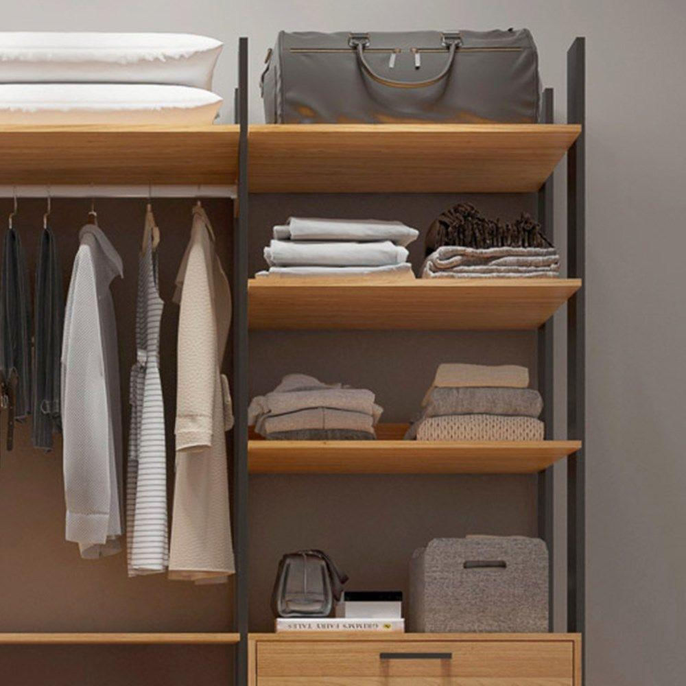 Guarda Roupa Closet Industrial 217Cm 4 Gavetas 100% Mdf Tw404 Freijó ...