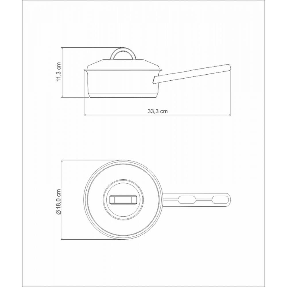 Panela Solar Aço Inox Fundo Triplo 16Cm 1,4L Tramontina