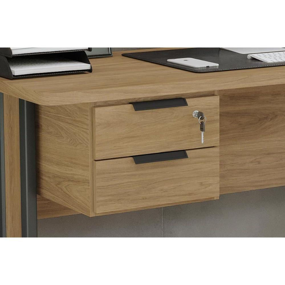 Gaveteiro p/ Escritório Versátil 2001A 2 Gavetas e 1 c/ Chave Itapuã ...