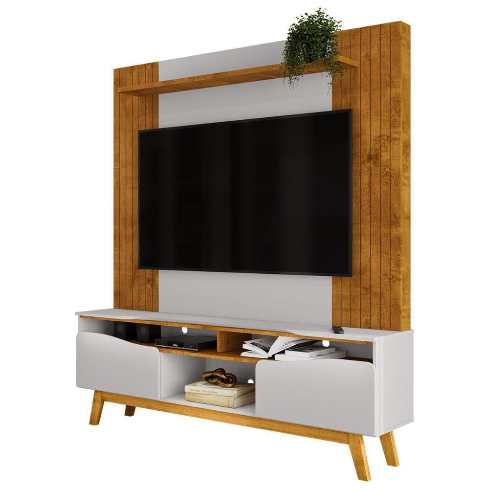 Home Estante Rack Atalaia Para Tv Até 75 Polegadas Naturale/Off White ...