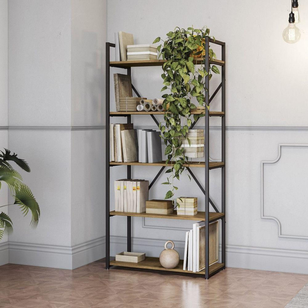 Estante Alta Li006 Linha Crome Industrial Kappesberg Freijó Com Preto ...