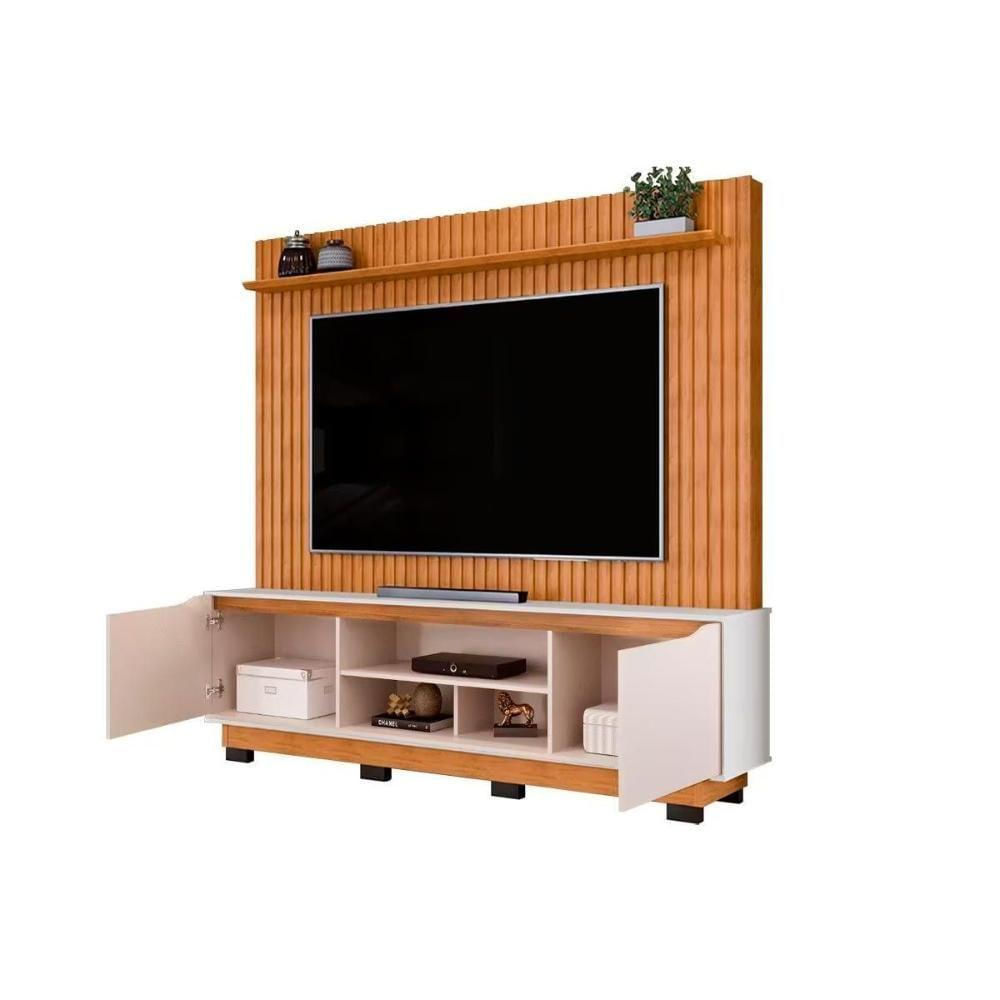 Rack Bancada C/ Painel P/ Tv Até 70 Polegadas Enzo Prateleira Nichos E ...