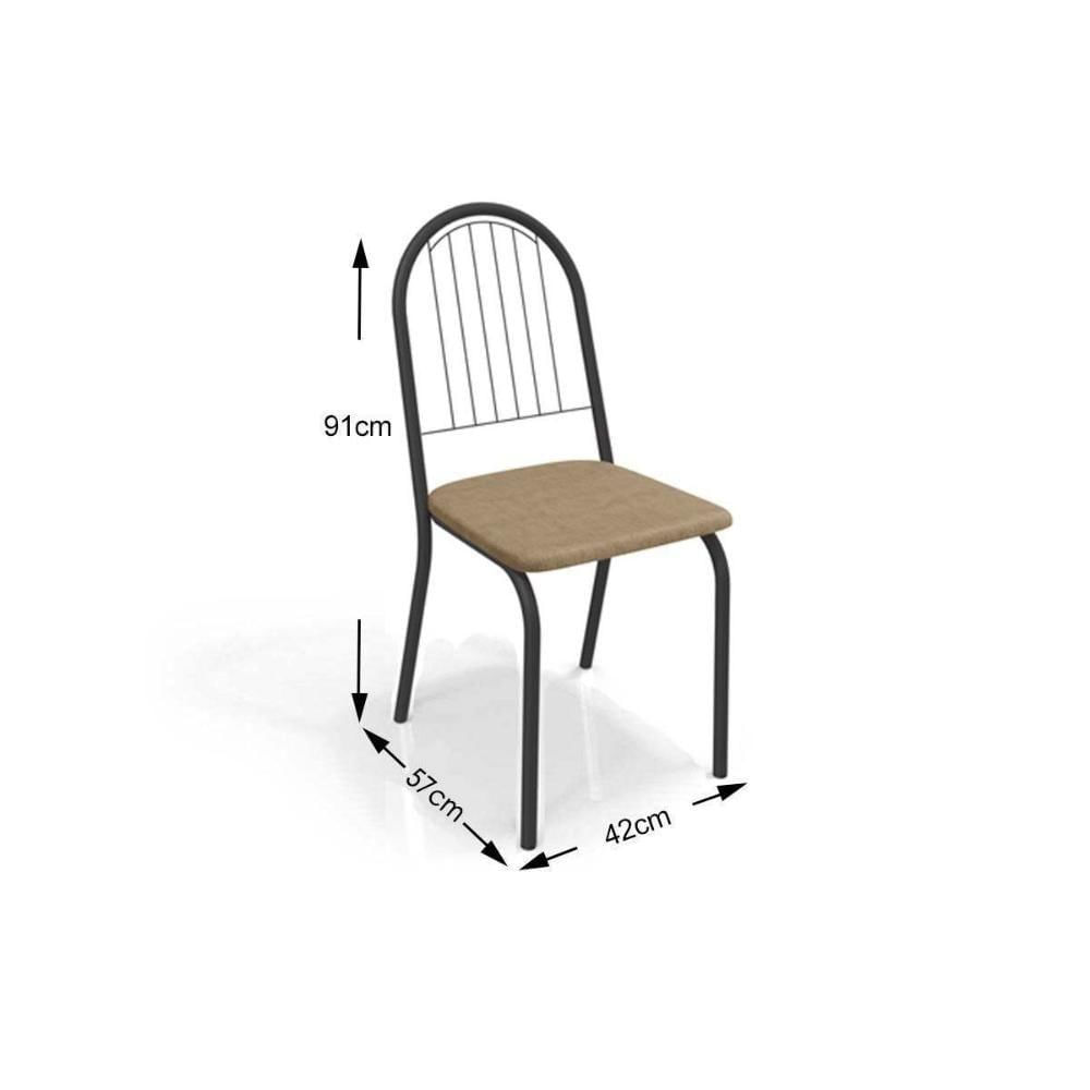 Kit 6 Cadeiras De Cozinha Noruega C077 6 Un Preto Fosco Courano Branco