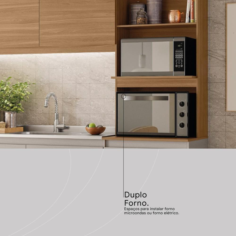 Armário De Cozinha Compacta 5 Portas 1 Gaveta Amaranto Amêndola Touch ...