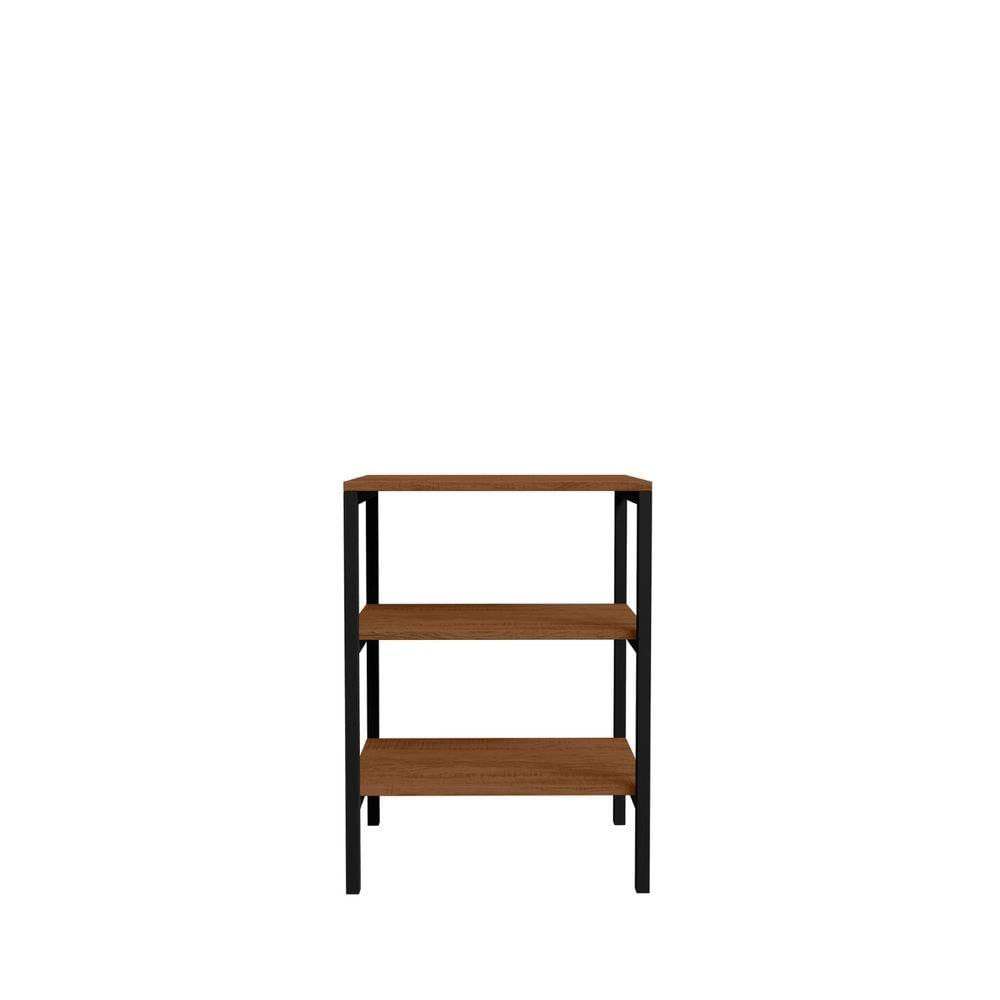 Estante Multiuso Slim Preto Com Canela Rustico