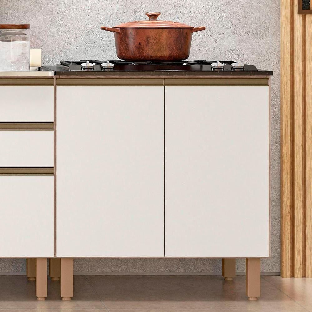 Balcão Para Cooktop Com Tampo 80cm Maly N03 Carvalho-off White - Mpozenato