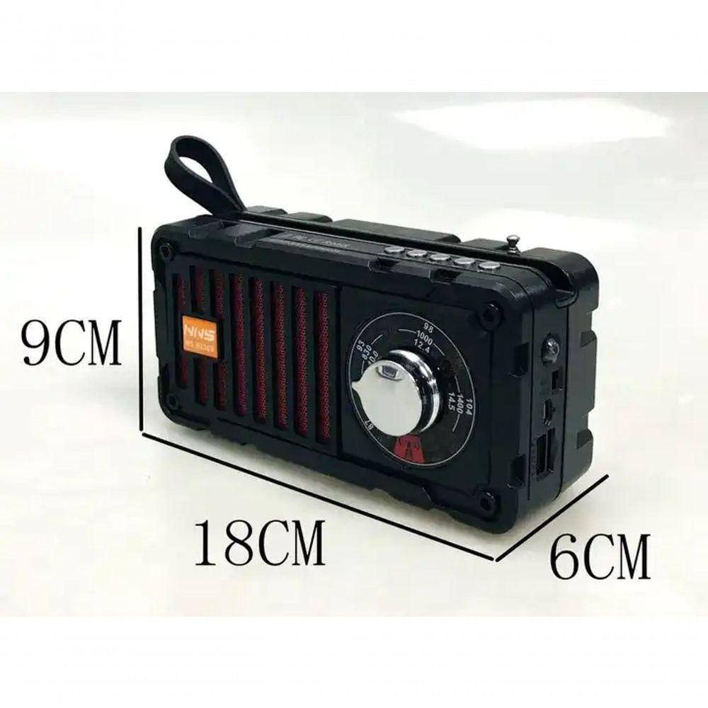 Rádio Caixa De Som Solar Recarregável Usb Lanterna Vermelho