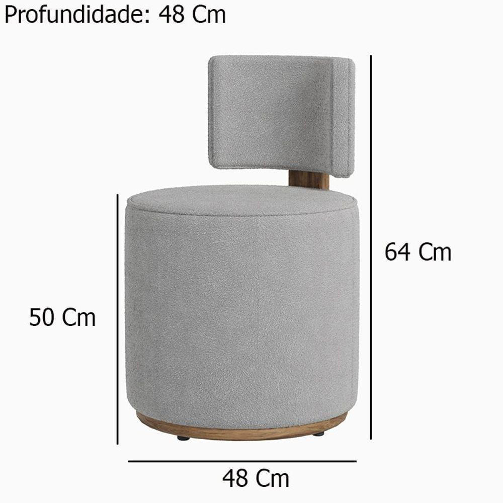 Puff Margo Decorativo Orgânico Veludo - 7 Decor Prata - Angeloni Eletro