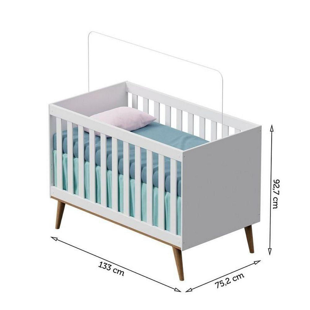 Berço Mini Cama Ludmila Branco Fosco/ Bétula