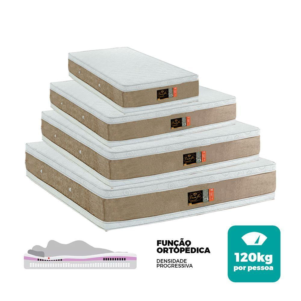 Colchão Casal Ouroflex Molas Ensacadas 1,88x1,38x0,30 Branco E Bege - Angeloni Eletro