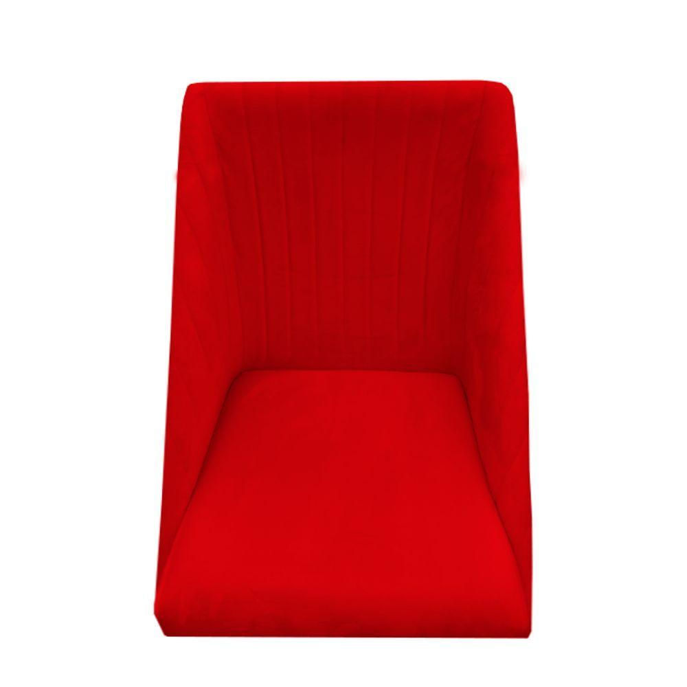 Cadeira Para Sala De Jantar Ana Pés Palito Suede Vermelho D'classe ...