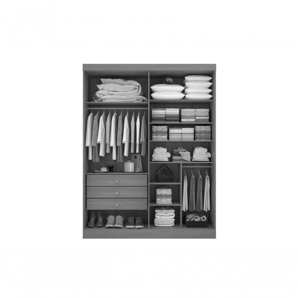 Guarda-roupa Da Vinci Plus 4 Portas 3 Gavetas Com Pés - D' Doro Cinamomo