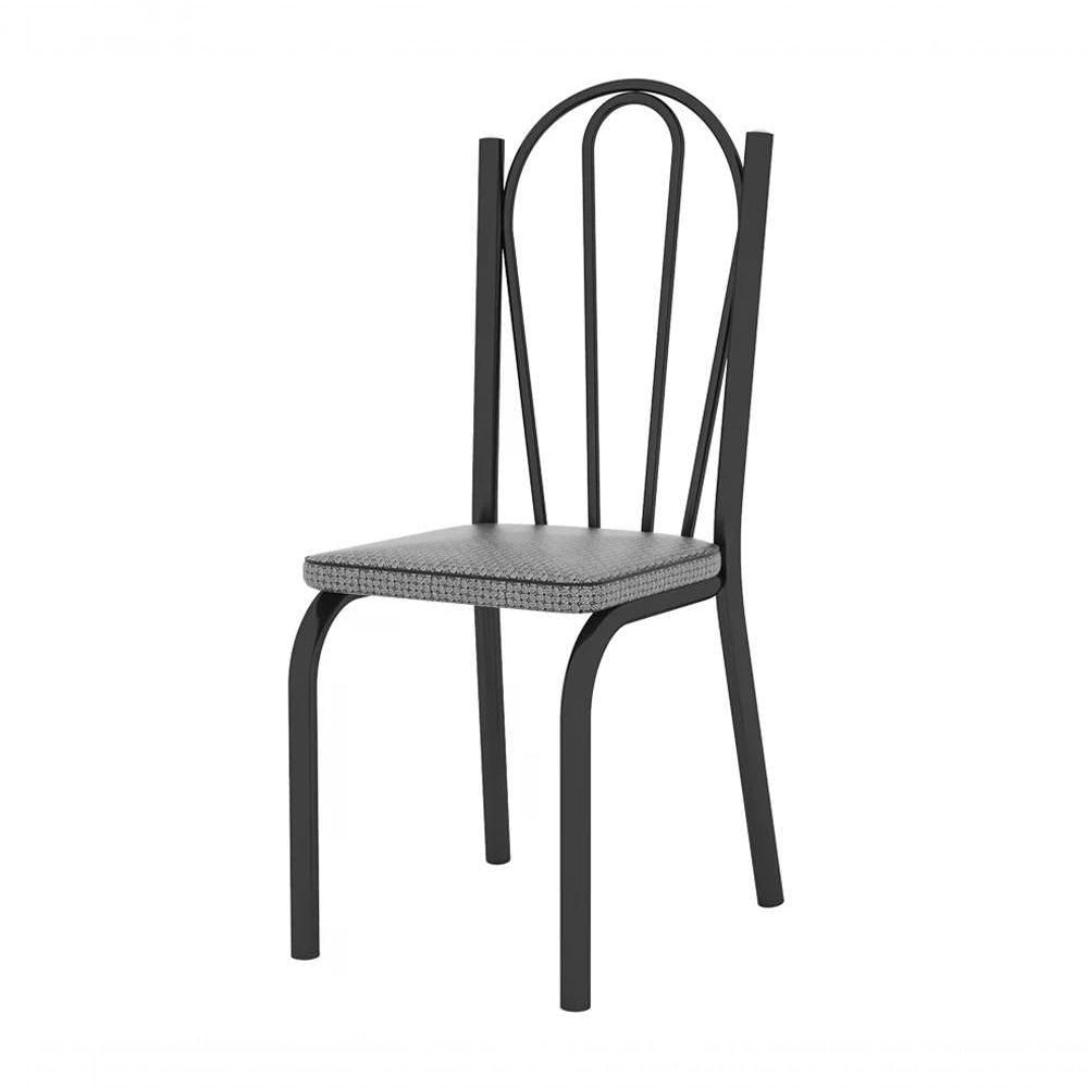 Kit 02 Cadeiras Tubular Preto Fosco 121 Assento Platina Plat - Angeloni ...