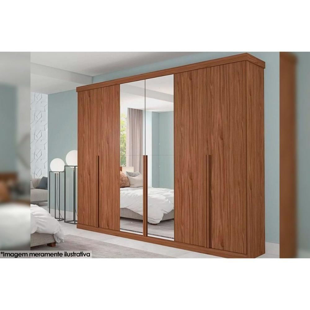 Guarda Roupa Casal 6 Portas 2 Espelhos E 6 Gavetas Guarapari Cinamomo ...
