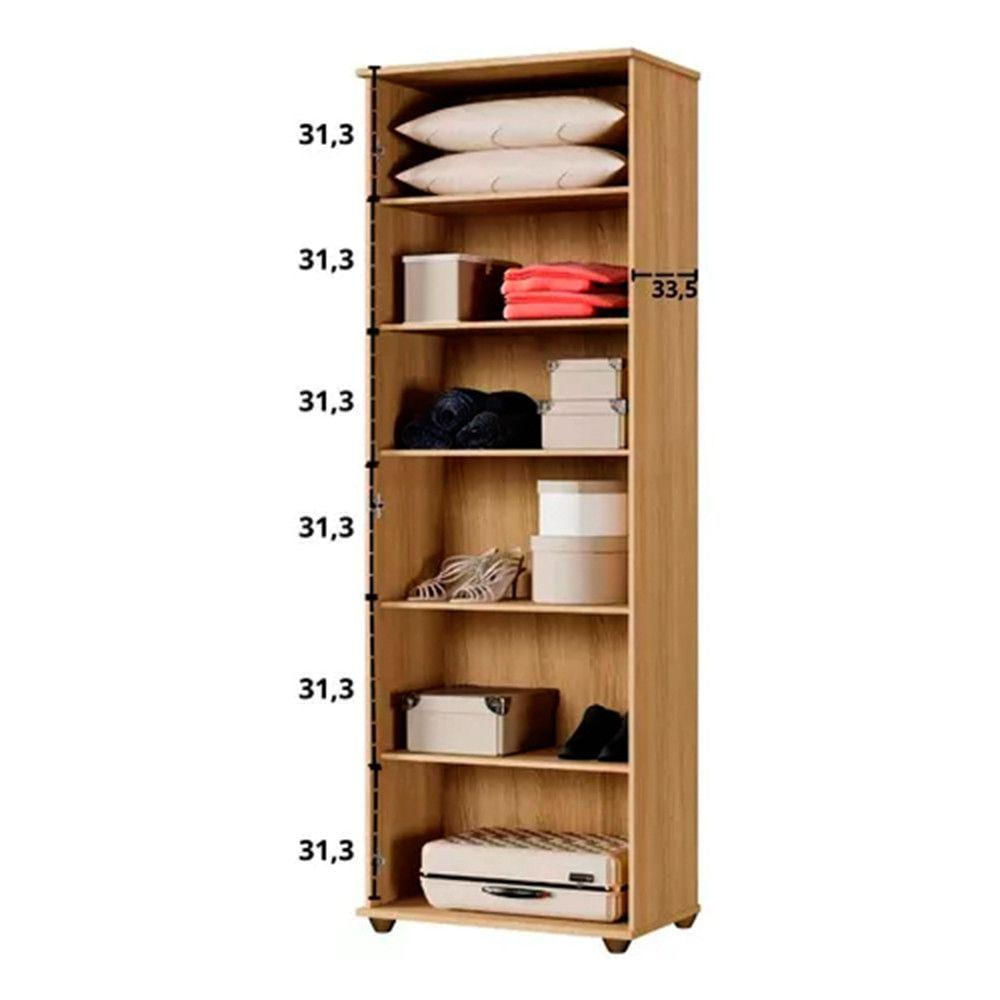 Armário Multiuso Bahia 2 Porta Com Chave 4 Prateleira Interna Cinamomo Off