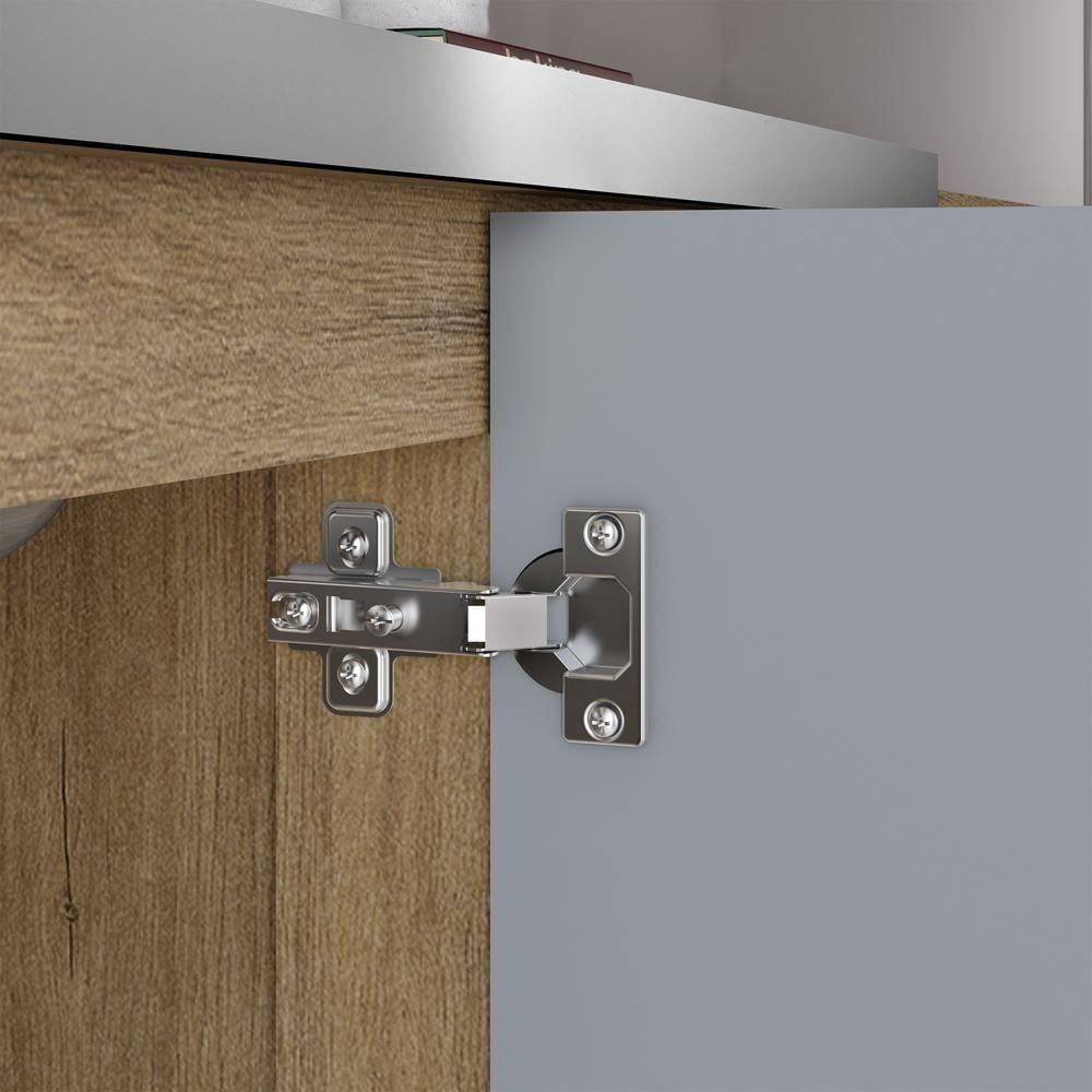 Balcão Com Tampo 3 Portas 2 Gavetas Grey Sky Axé Bertolini Cinza ...