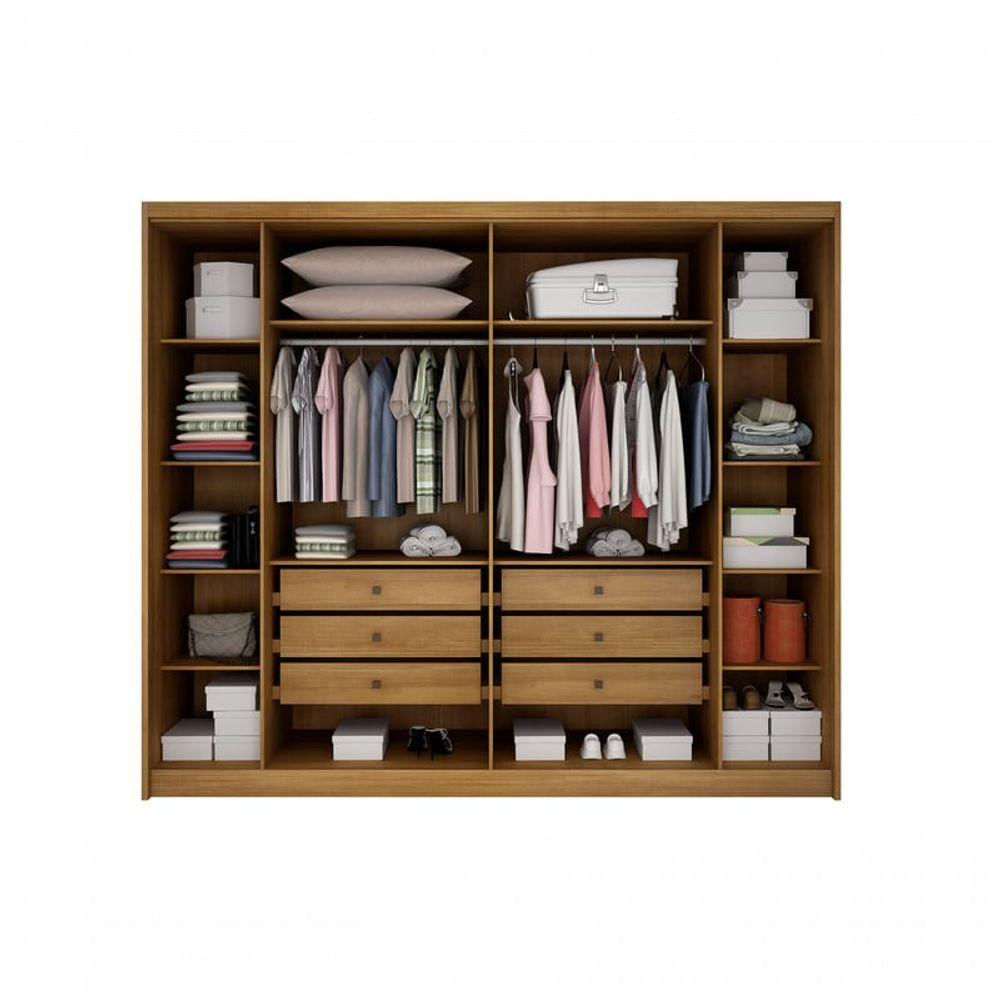 Guarda Roupa Casal 6 Portas 6 Gavetas Granada Ripado-cumaru Móveis Novo ...
