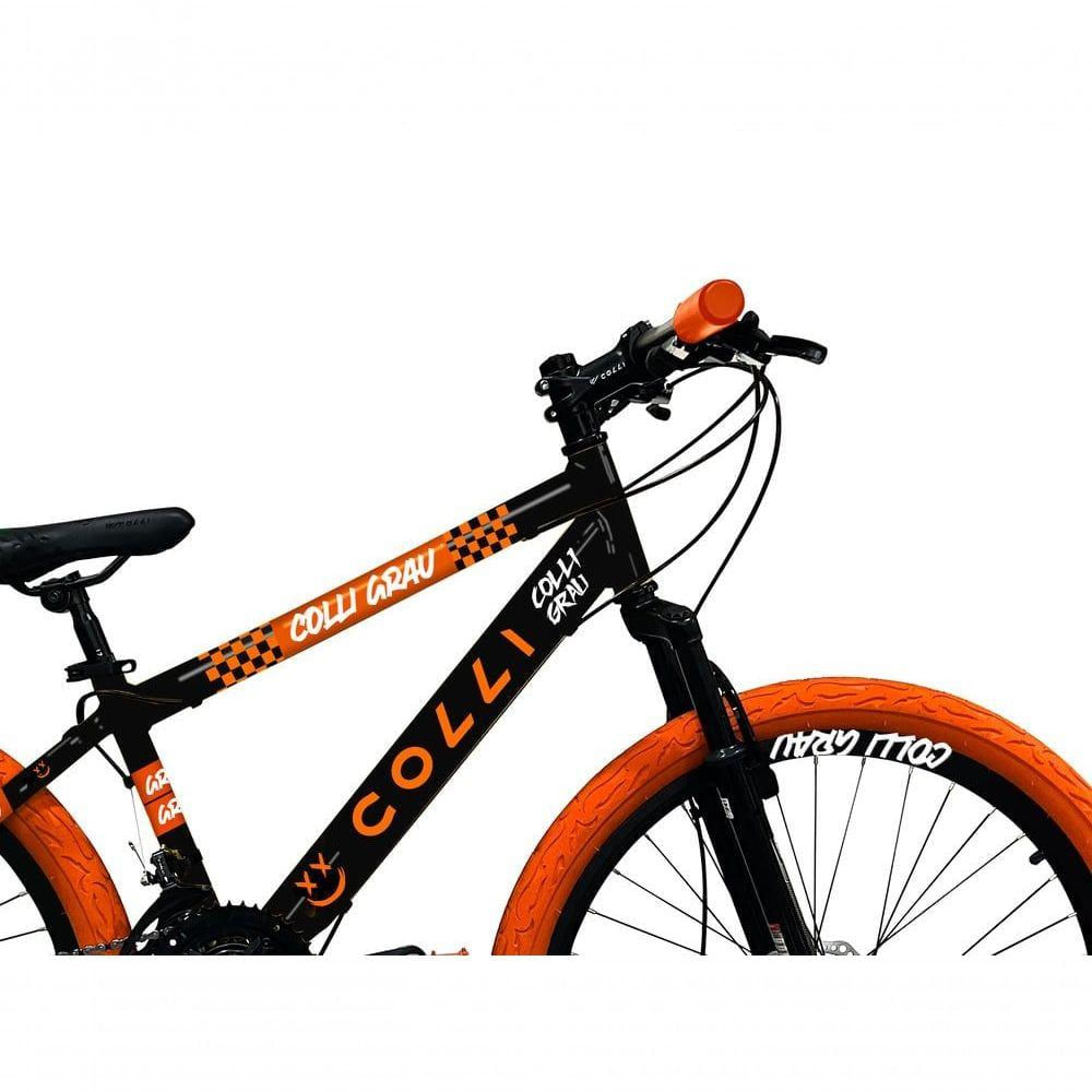 Bicicleta Grau Aro 26 21 Marchas Colli Preto Fosco-laranja