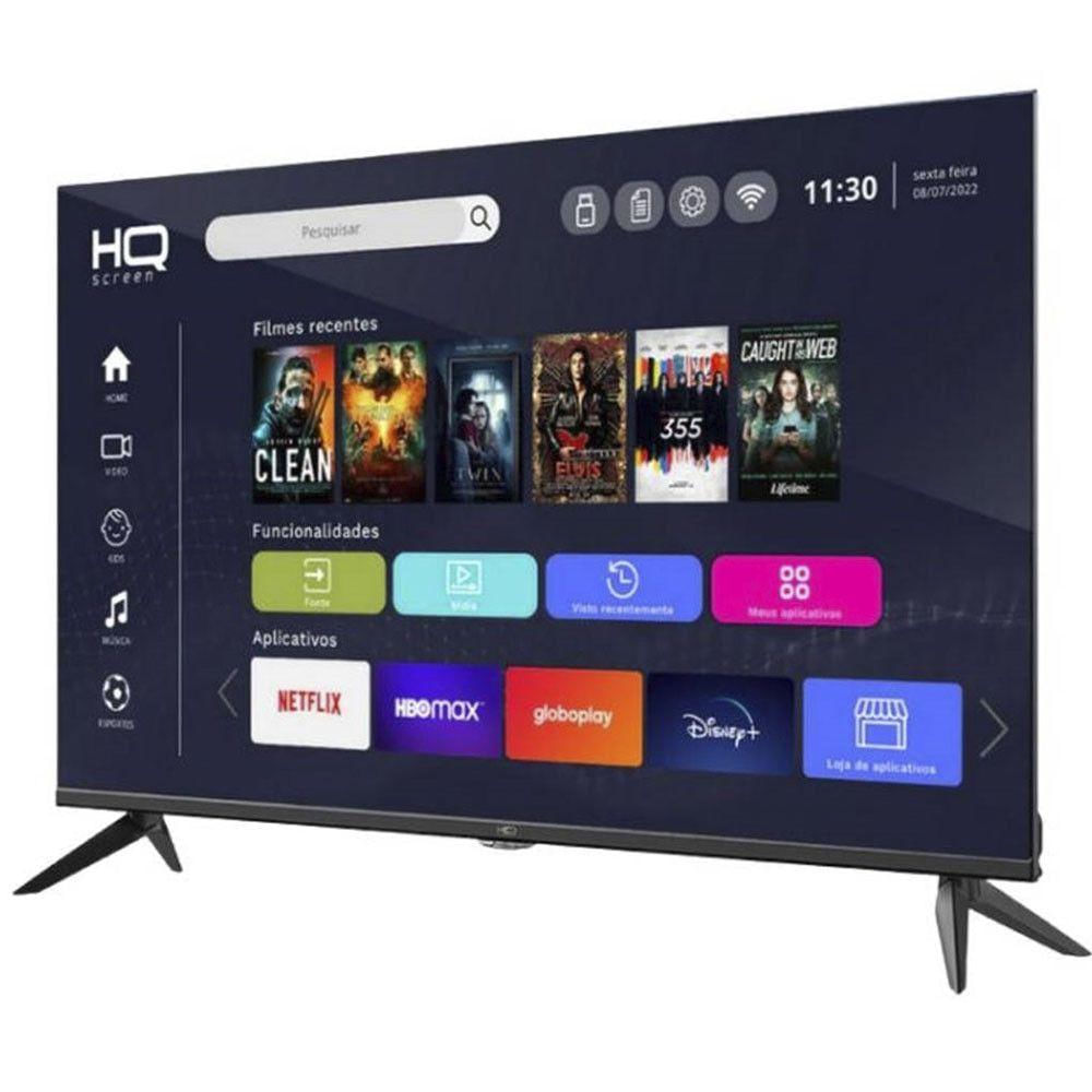 Smart TV Led 50" HQ 4K 3 HDMI 2 Usb Wi-Fi Android 11 Preto Bivolt
