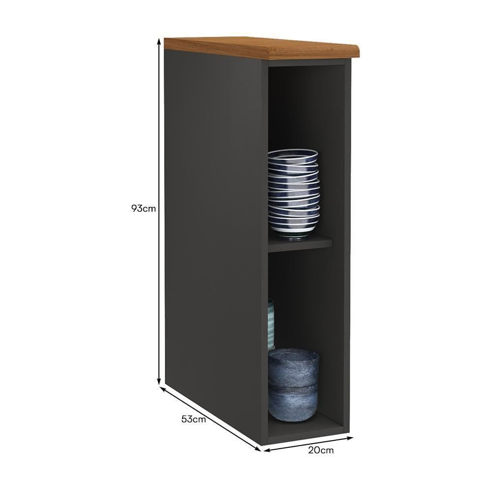 Balcão Nicho Firenze 20cm Chumbo Com Tampo Mdf - Indékes Chumbo