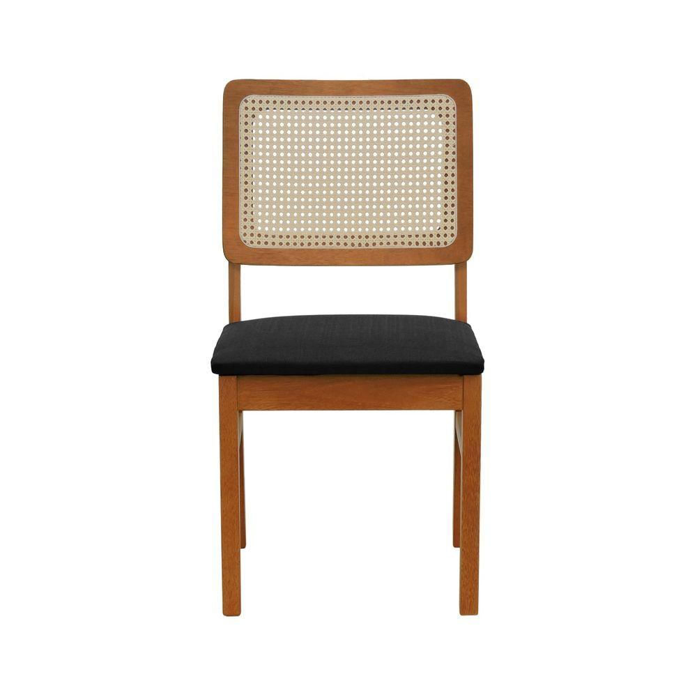 Kit 2 Cadeiras Madeira Maciça Lyon Encosto Telinha - Amêndoa Assento ...