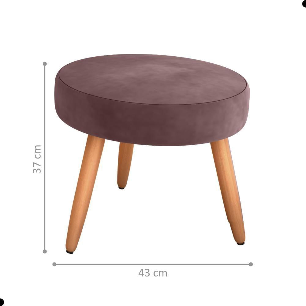 Conjunto Poltronas E Puff Iara Veludo Rosê