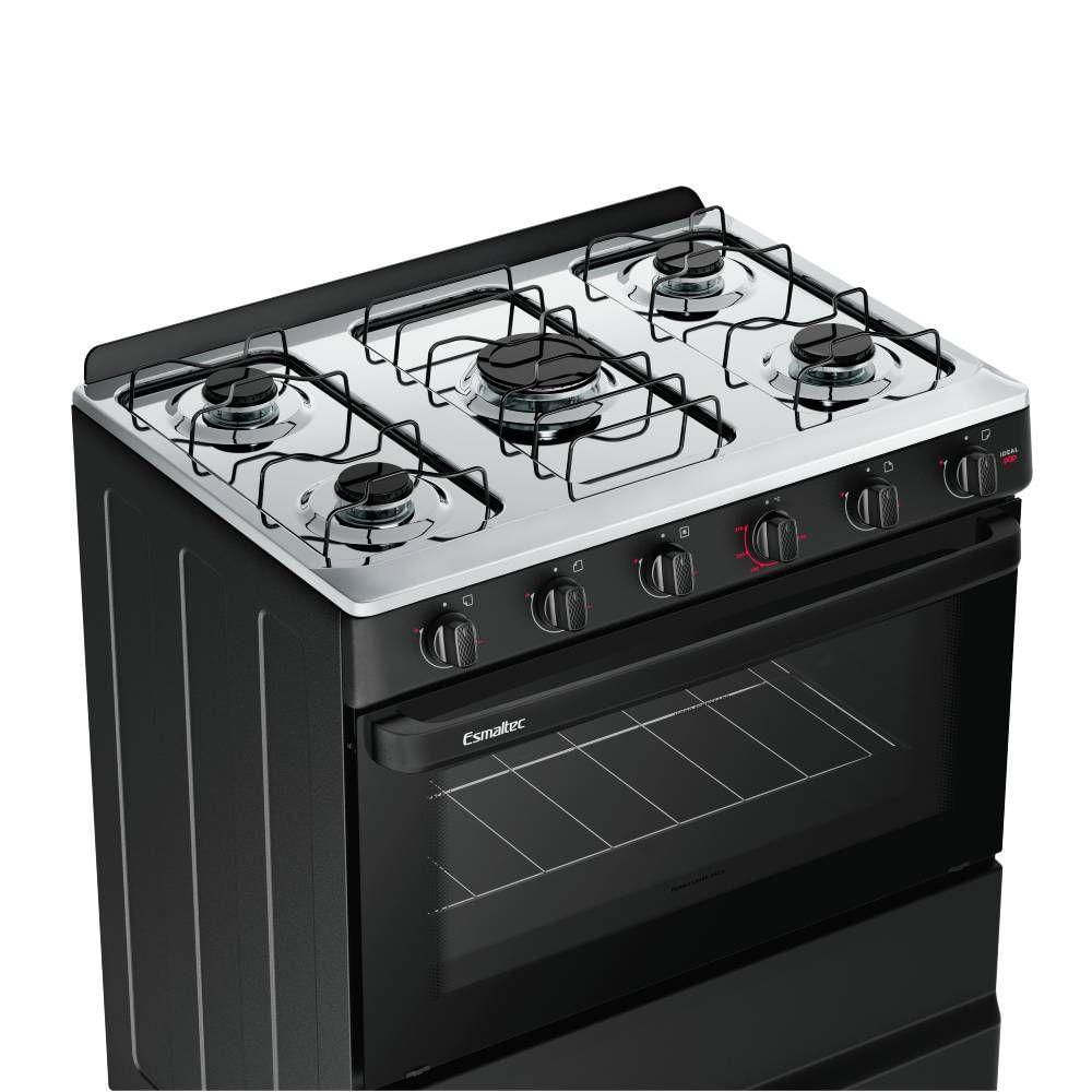 Fogão Esmaltec Ideal Pop 5 Bocas Preto Manual 0104002941