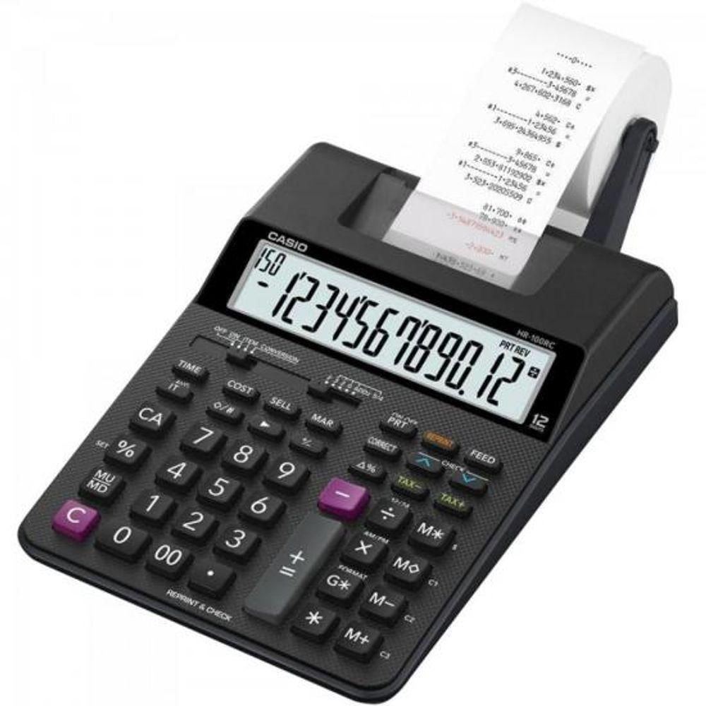 Calculadora Com Bobina Casio Hr-100rc 12 Dígitos Bivolt Preta [f002]