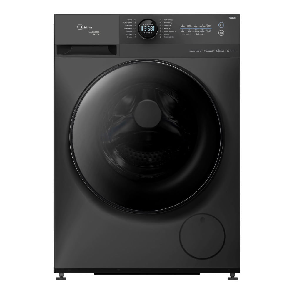 Lava e Seca Midea Smart 11kg HealthGuard Titanium MF200 - Angeloni Eletro