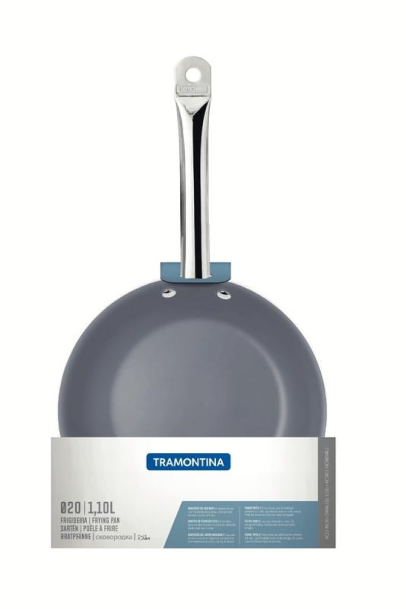 Frigideira Tramontina Rasa Professional em Aço Inox e Revestimento ...